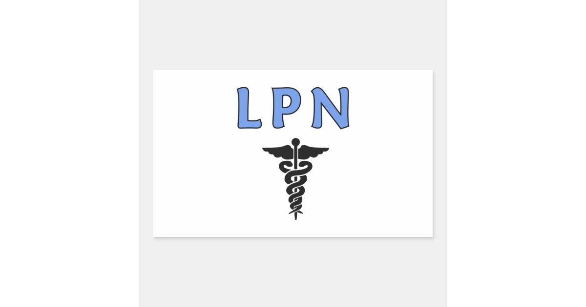 Nurses LPN Caduceus Rectangular Sticker | Zazzle