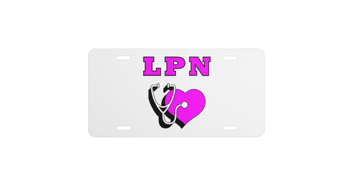 Nurses LPN License Plate | Zazzle