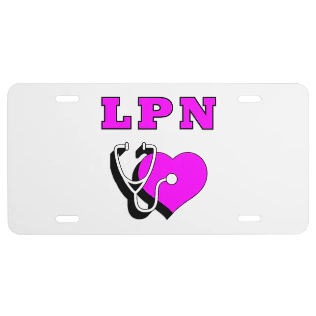 Nurses LPN License Plate | Zazzle