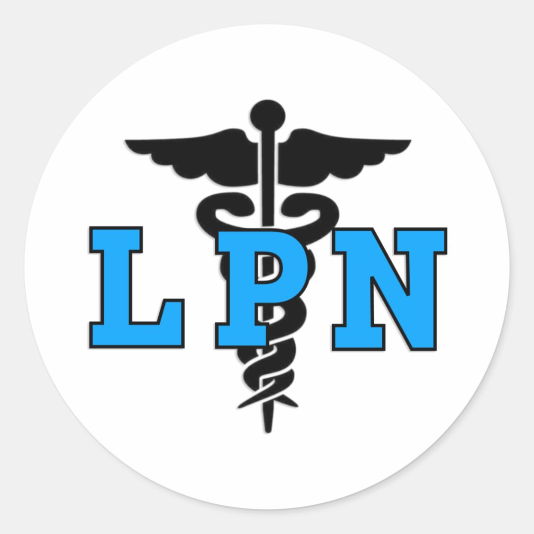 Nurses LPN Medical Symbol Classic Round Sticker | Zazzle