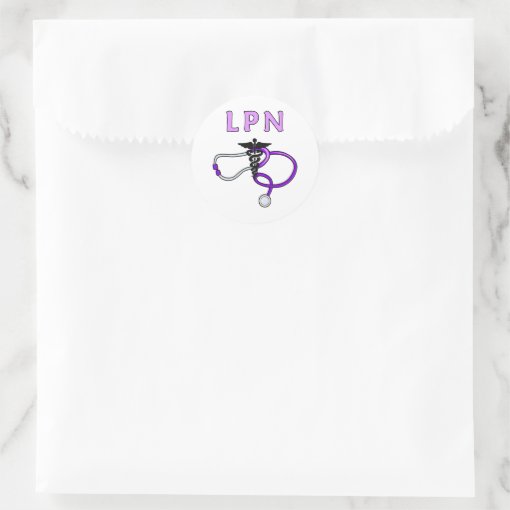Nurses LPN Stethoscope Classic Round Sticker | Zazzle