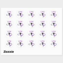 Nurses LPN Stethoscope Classic Round Sticker | Zazzle