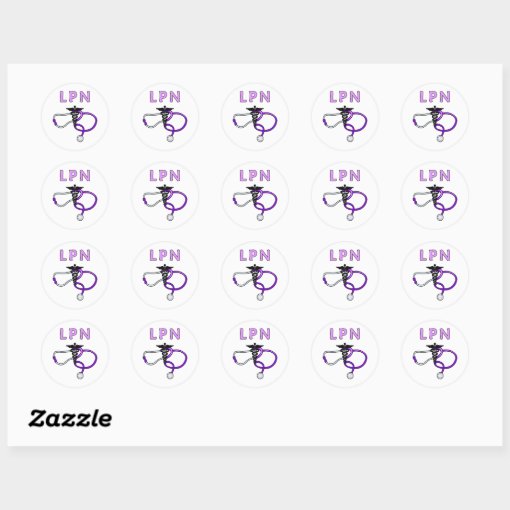 Nurses LPN Stethoscope Classic Round Sticker | Zazzle