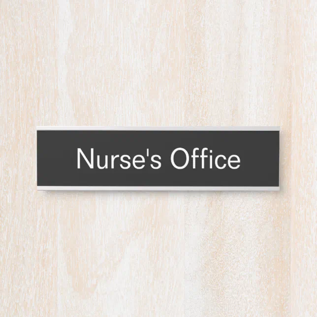Nurse's Office Black and White Text Template Door Sign | Zazzle