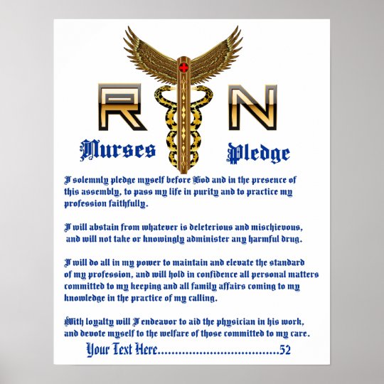 Nurses Pledge 16X20 Please View About Design Poster | Zazzle.com