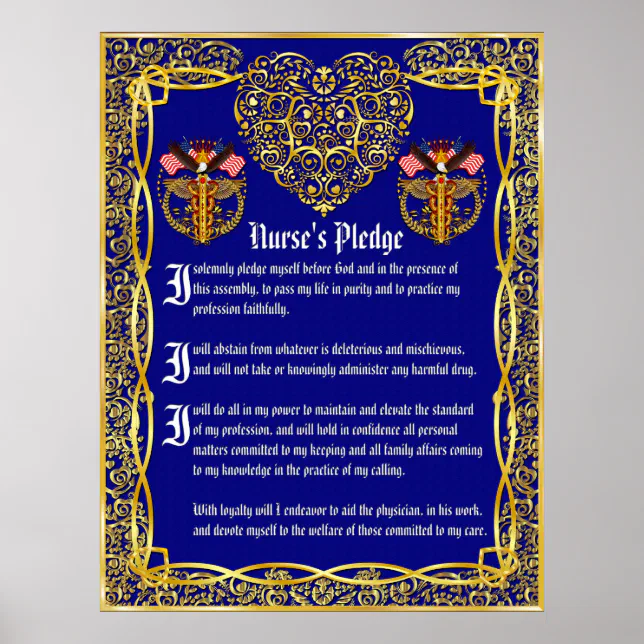Nurse's Pledge Poster | Zazzle