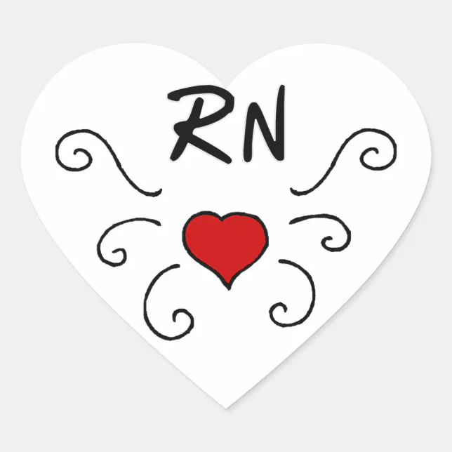 Nurses RN Love Tattoo Heart Sticker | Zazzle