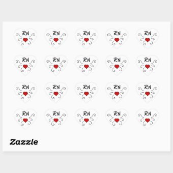 Nurses RN Love Tattoo Heart Sticker | Zazzle