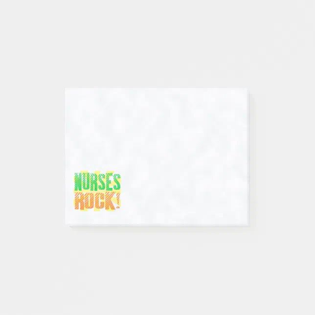 Nurses Rock, Orange/Green Fun Nurse Post-it Notes | Zazzle