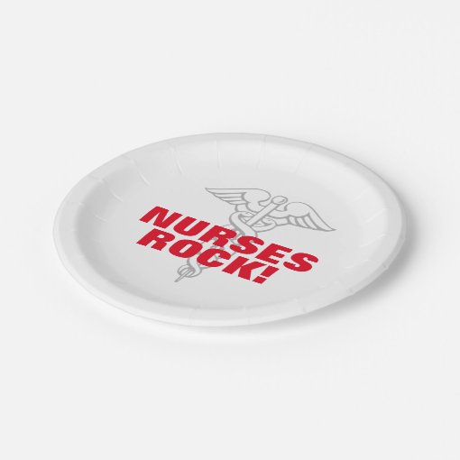NURSES ROCK paper party plates for nursing week | Zazzle