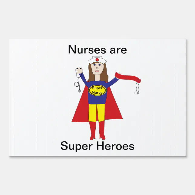 Nurses Super Hero Cute Medical Personalize Sign | Zazzle