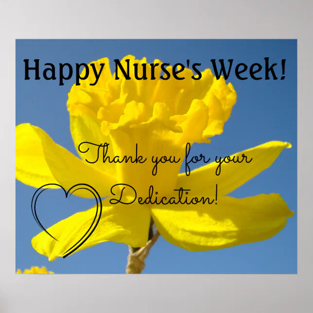 Nurse's Week oosters Thank you Dedication RN Poster | Zazzle