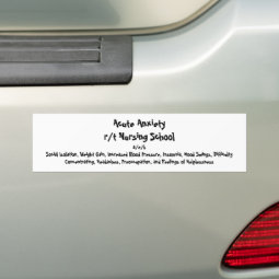 Nursing Diagnosis Bumper Sticker | Zazzle