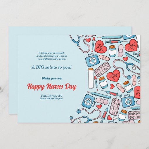 Nursing Elements Happy Nurses Day Card | Zazzle