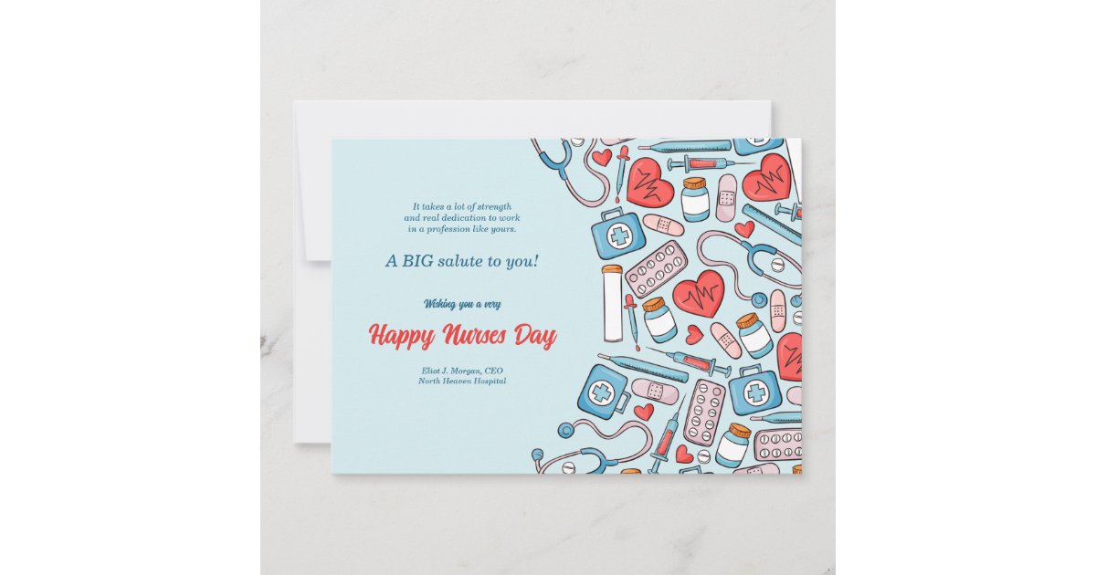 Nursing Elements Happy Nurses Day Card | Zazzle