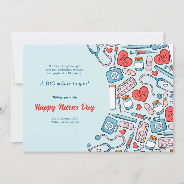 Nursing Elements Happy Nurses Day Card | Zazzle