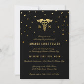 Nursing Graduation Invitations | Gold & Black | Zazzle