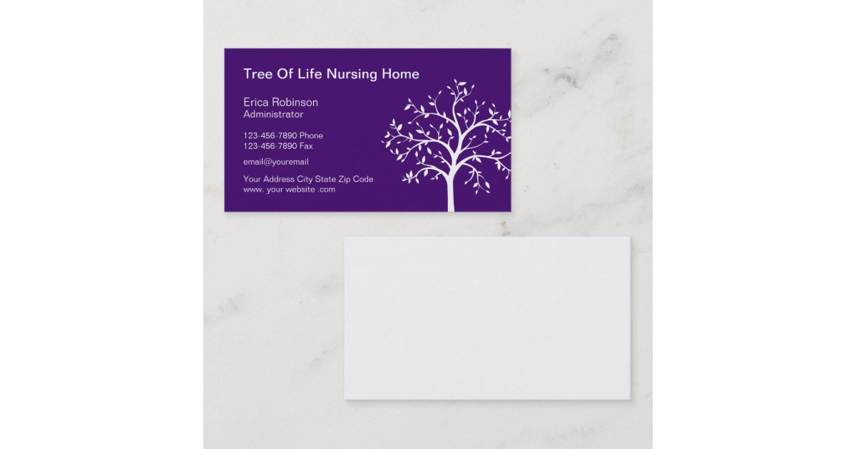 Nursing Home Modern Senior Care Business Card | Zazzle