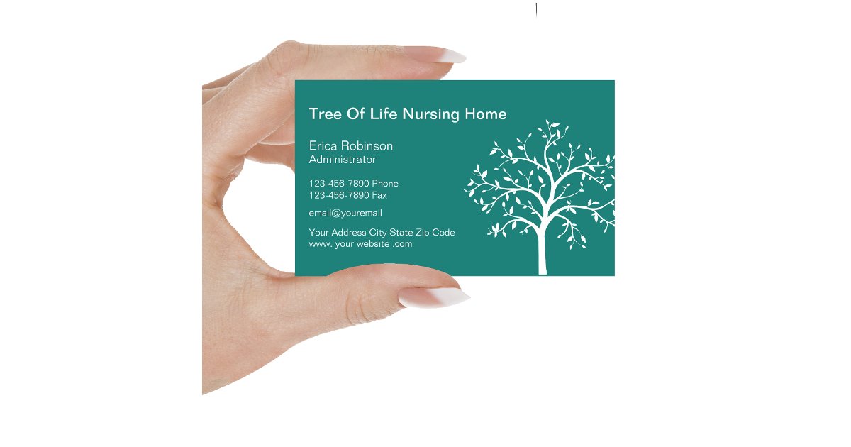 Nursing Home Senior Care Business Card | Zazzle