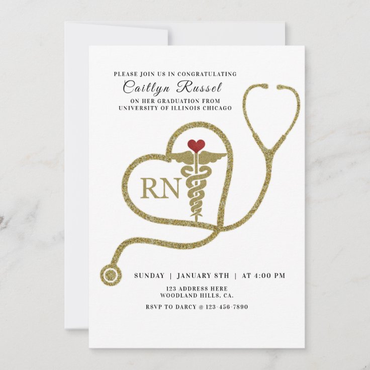 Nursing invite, nurse graduate, Graduation Invitation | Zazzle
