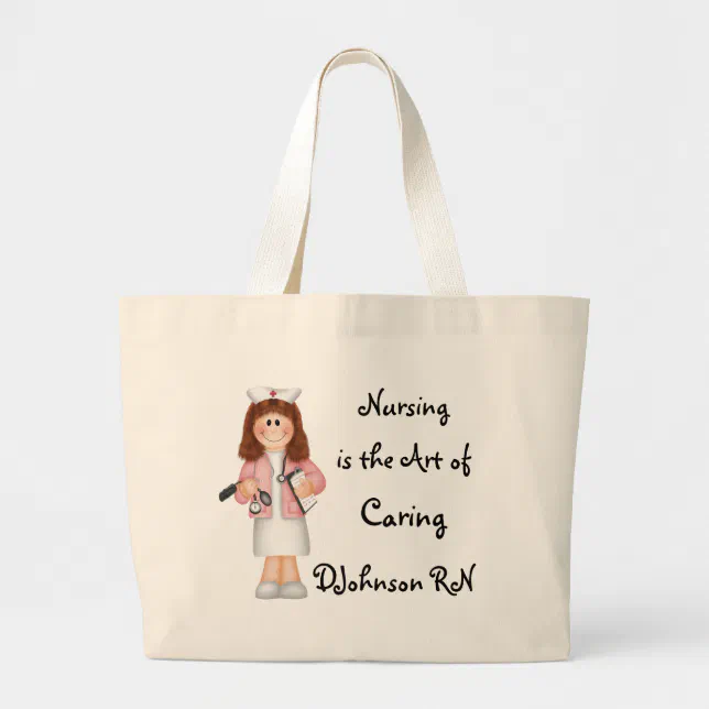 Nursing is the Art of Caring Large Tote Bag | Zazzle
