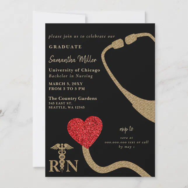 Nursing Registered Nurse RN Photo Graduation Invitation | Zazzle