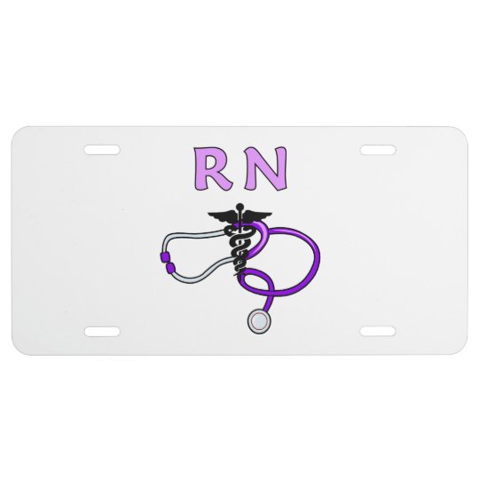 Nursing RN Stethoscope License Plate | Zazzle.com