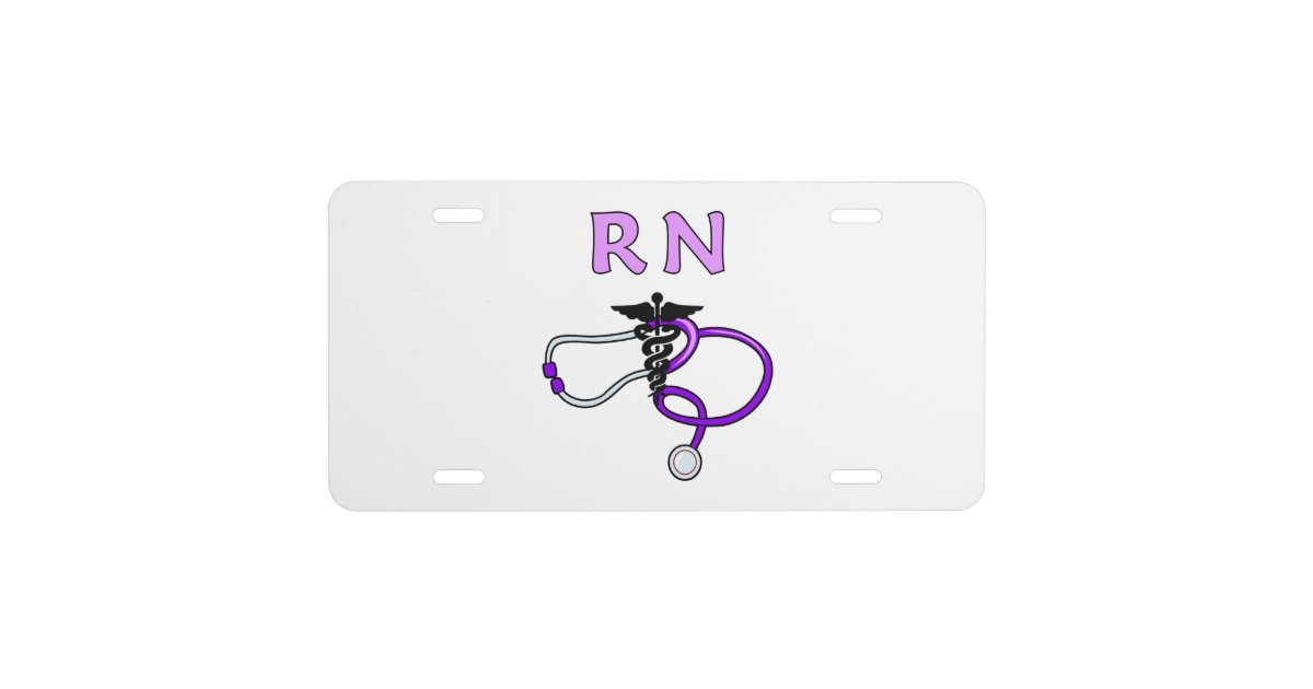 Nursing RN Stethoscope License Plate | Zazzle