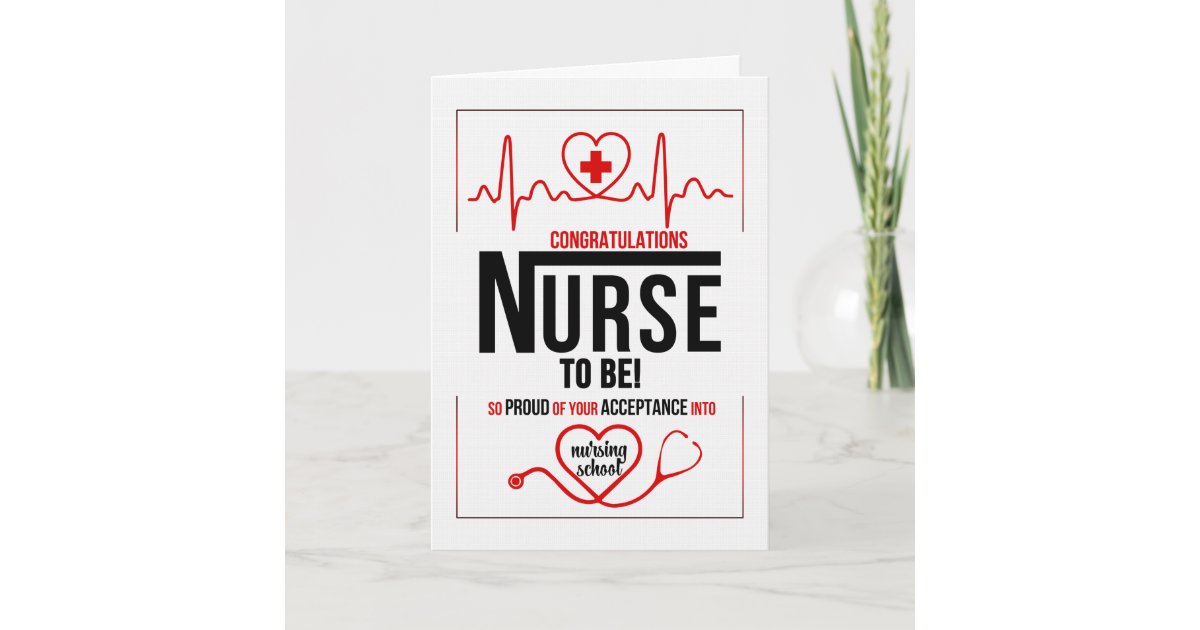 Nursing School Acceptance Congratulations Card | Zazzle