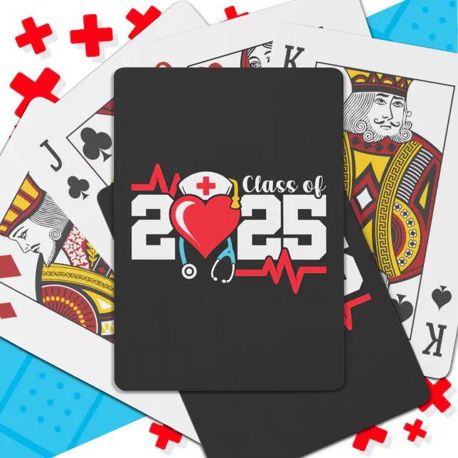Nursing School Graduate 2025 Nurse Graduation Poker Cards | Zazzle