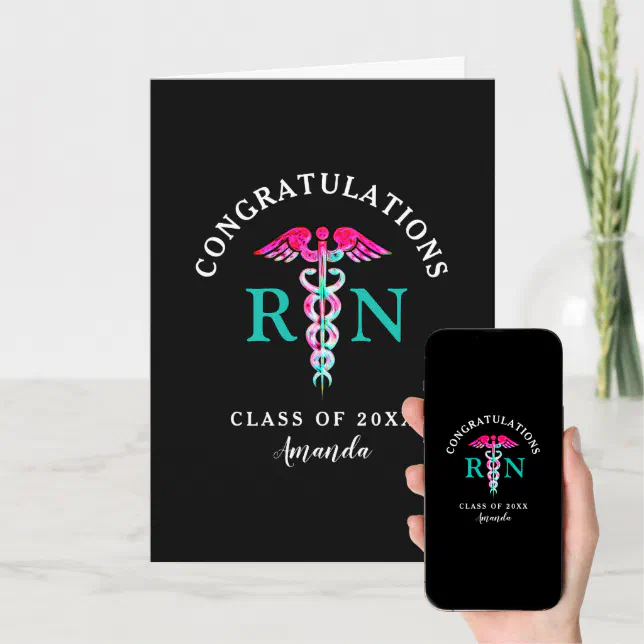 Nursing School Graduation Congratulations Custom Card | Zazzle