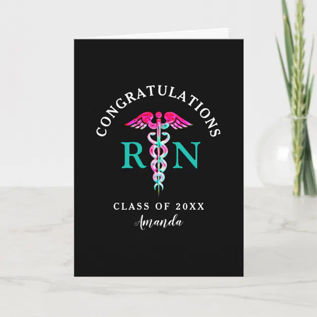 Nursing School Graduation Congratulations Custom Card | Zazzle