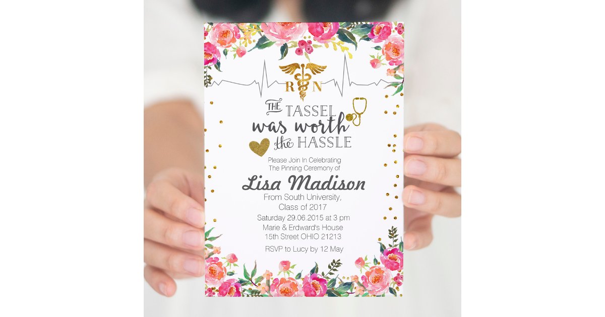 Nursing School Graduation Invitations | Zazzle
