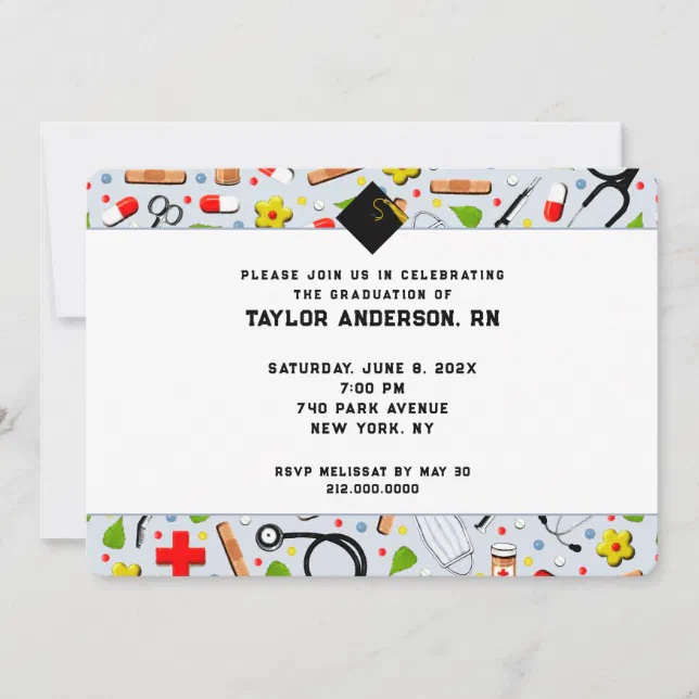 Nursing School Graduation Party Invitation | Zazzle