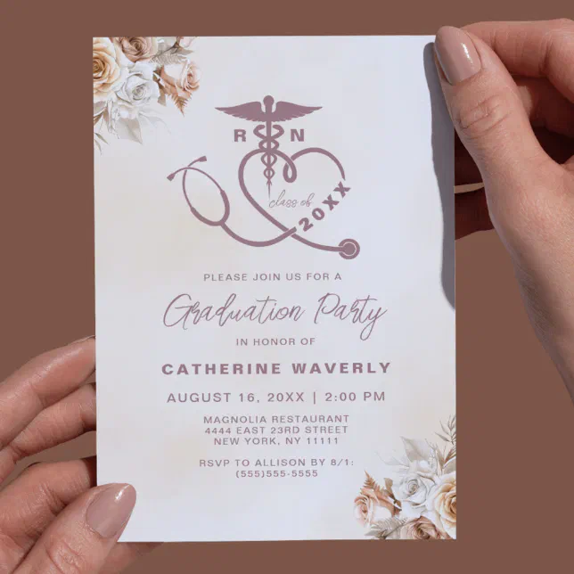 Nursing School Graduation Party Invitation | Zazzle