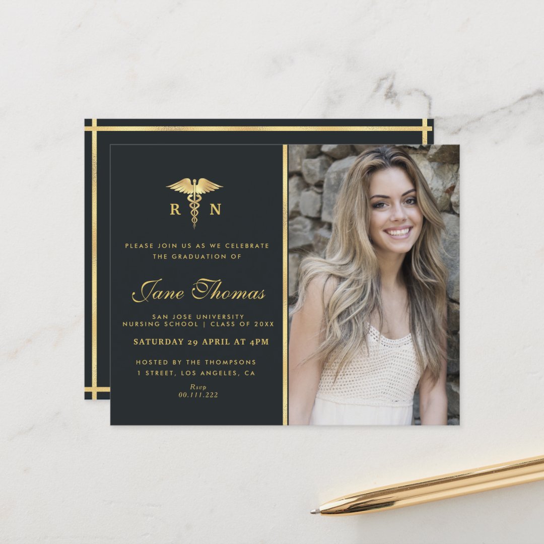 Nursing school graduation party Invitation card | Zazzle