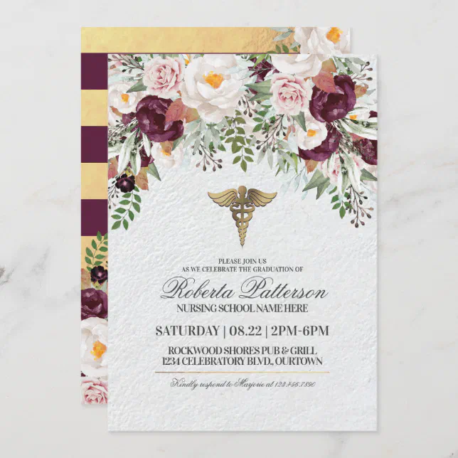 Nursing School Graduation Party Invitations | Zazzle