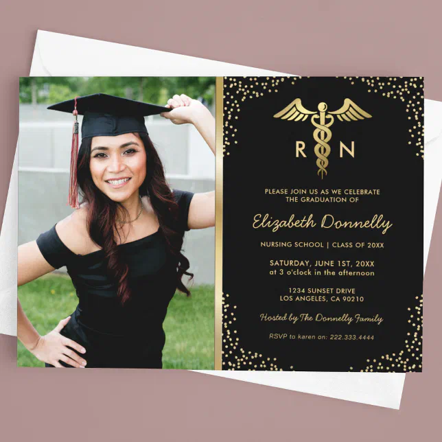 Nursing School Photo Graduation Party Invitation | Zazzle