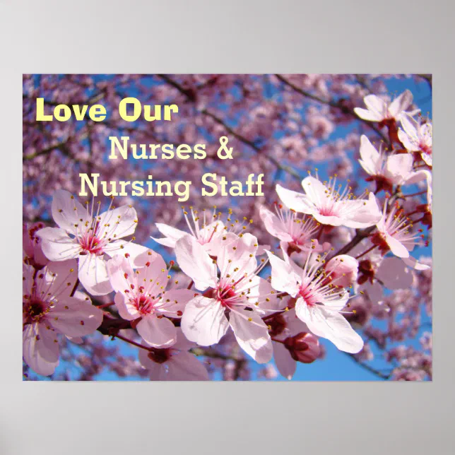 Nursing Week Posters art Love our Nurses Blossoms | Zazzle