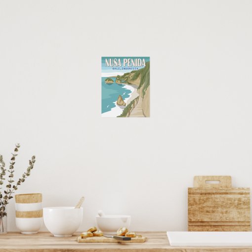Nusa Penida Beach Bali Indonesia Vintage Poster | Zazzle