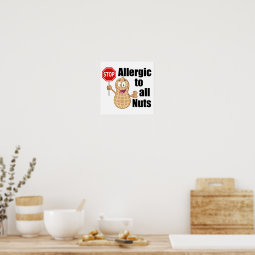 Nut Allergy Alert Poster | Zazzle