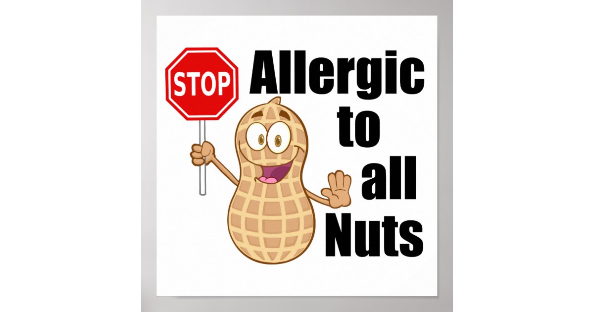 Nut Allergy Alert Poster | Zazzle