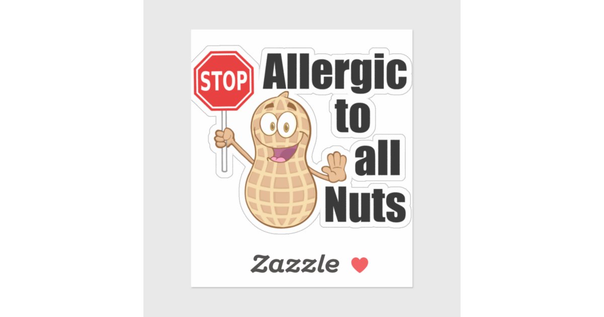 Nut Allergy Alert Sticker | Zazzle