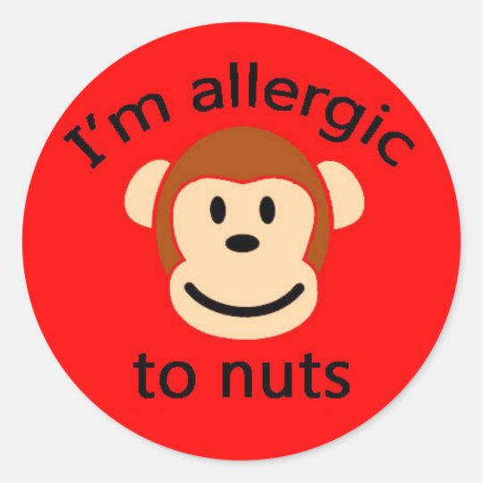 Nut allergy childrens sticker RED | Zazzle.com