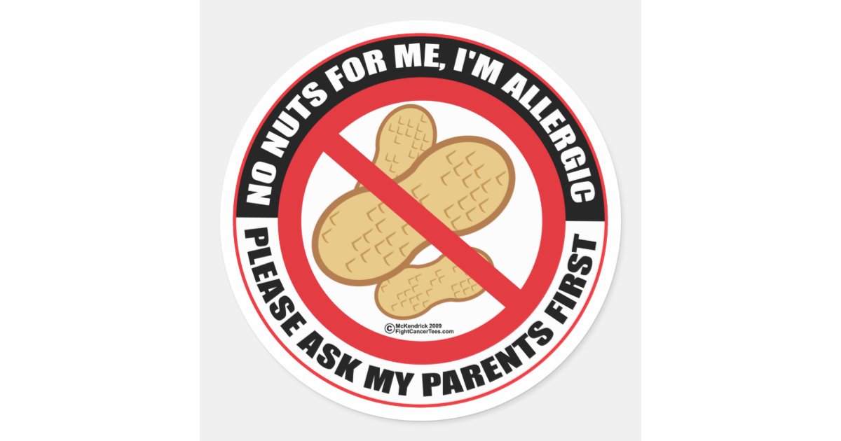 Nut Allergy Classic Round Sticker | Zazzle