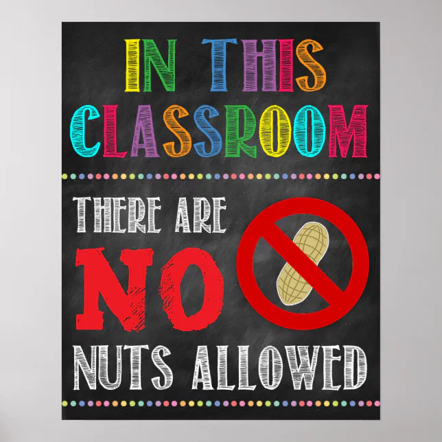 Nut Allergy Classroom Poster | Zazzle
