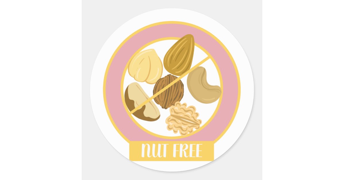 Nut Free Allergy Safe Classic Round Sticker | Zazzle