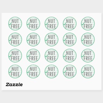 Nut Free Food Allergy Alert Stickers | Zazzle