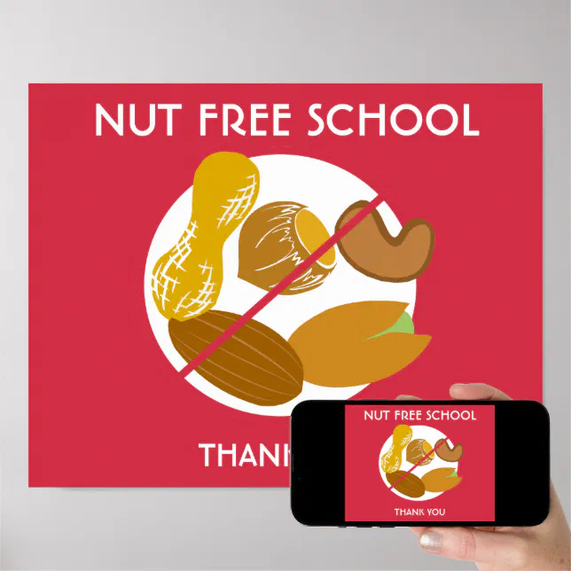 Nut Free School Sign for School or Daycare | Zazzle