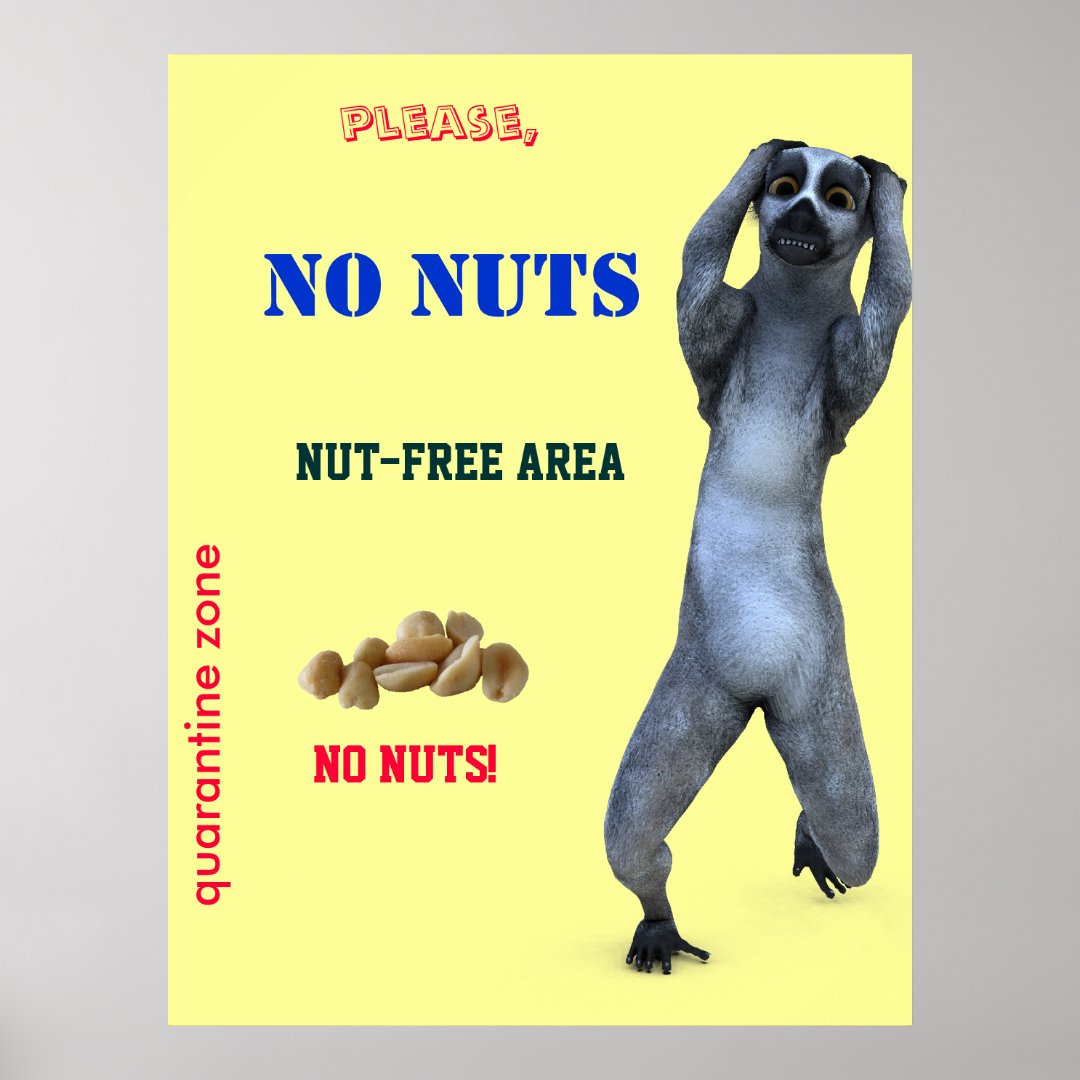Nut-free Zone Poster | Zazzle